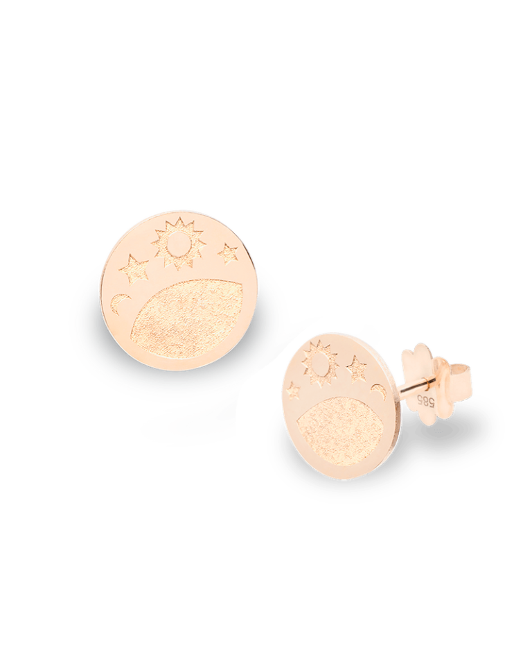 Cercei pentru copii MAGIC MOON, aur roz | IONA